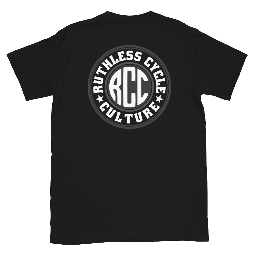 RCC Round Logo Front + Back T-Shirt – Ruthless Cycle Culture